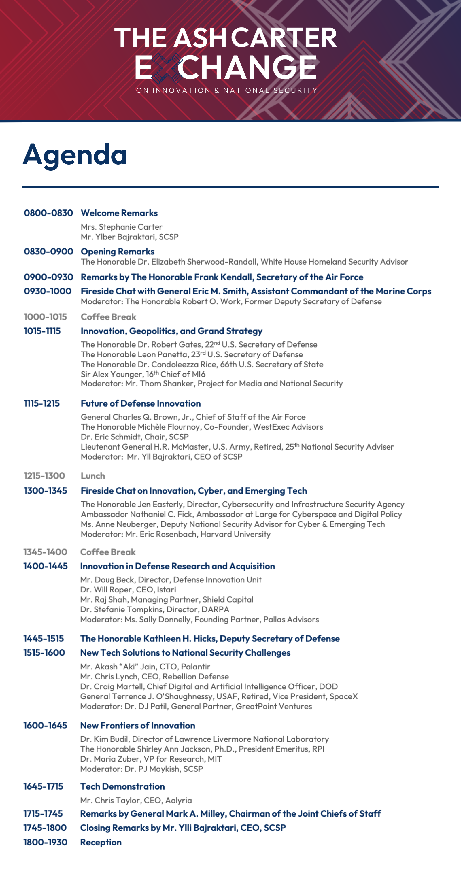 The Ash Carter Exchange on Innovation and National Security